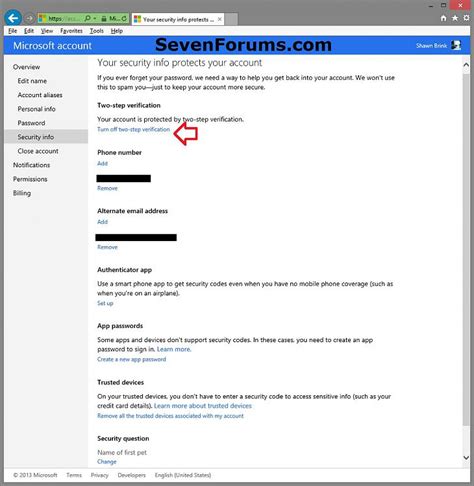 Microsoft Account Two Step Verification Turn On Or Off Tutorials