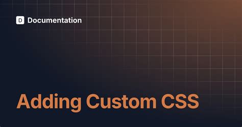 Adding Custom Css Documentation