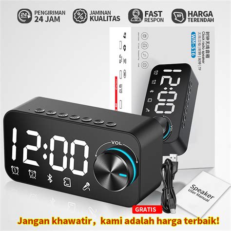 Speaker Bluetooth 5 0 FM AM Radio LED Clock S16 S15 P6 S18 Z6 Wireless Bass Mini Stereo