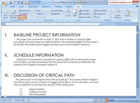 microsoft word view tab tutorial it online training