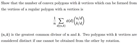 Solved Show That The Number Of Convex Polygons With K Chegg Com