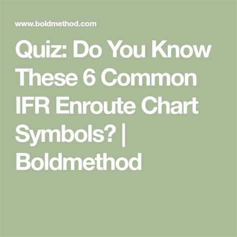 Quiz Do You Know These 6 Common Ifr Enroute Chart Symbols Boldmethod