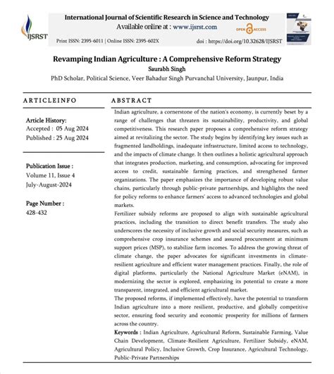 Agricultureresearch Sustainability Indianagriculture Policyreform
