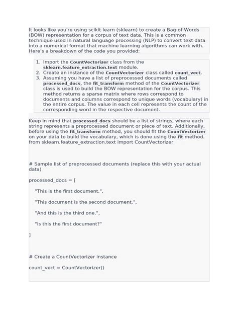 Countvectorizer Sklearn Feature Extraction Text Countvectorizer Count Vect Processed