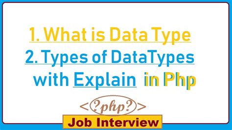 9 What Is Data Type And Types Of Datatypes With Explain In Php Youtube