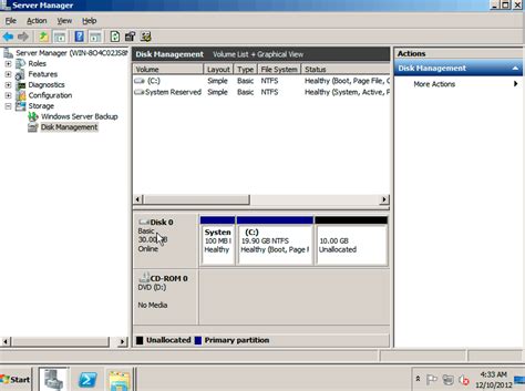 Increasing Disk Space In Windows Server 2008