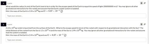Point What Ould The Radius In Mm Of The Earth Have To Be In Order For The Escape Speed Of The
