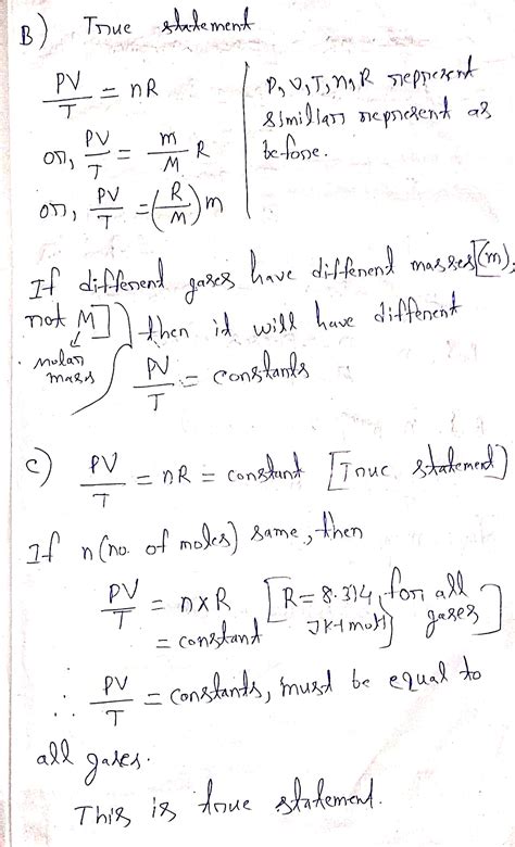 [solved] For The Ideal Gas Equation Pv T Constant Which Of The Following Course Hero