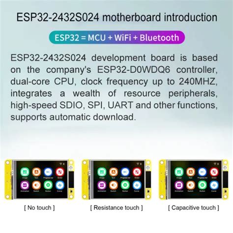 ESP DEVELOPMENT BOARD Display WiFi Bluetooth Touch Screen LVGL Dual Core CPU EUR