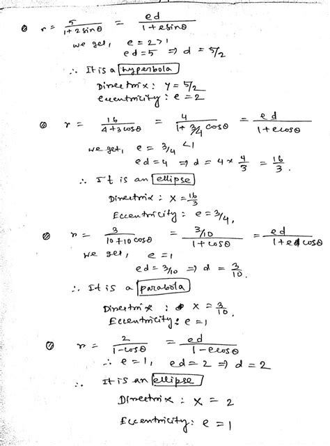 [solved] more exercises for the following exercises identify the conic