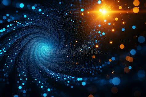 Mesmerizing Abstract Background Featuring Swirling Vortex Of Glowing Blue And Orange Particles