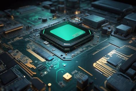 Premium Photo Dark Wallpaper 3d Rendering Featuring High Tech Sensor Circuit Board Panel