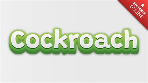 Cockroach Nutrition 3d Text Effect Generator