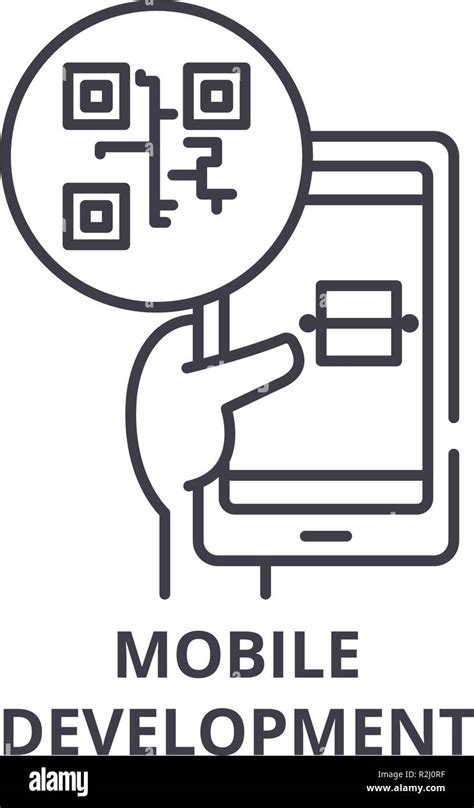 Mobile Development Line Icon Concept Mobile Development Vector Linear