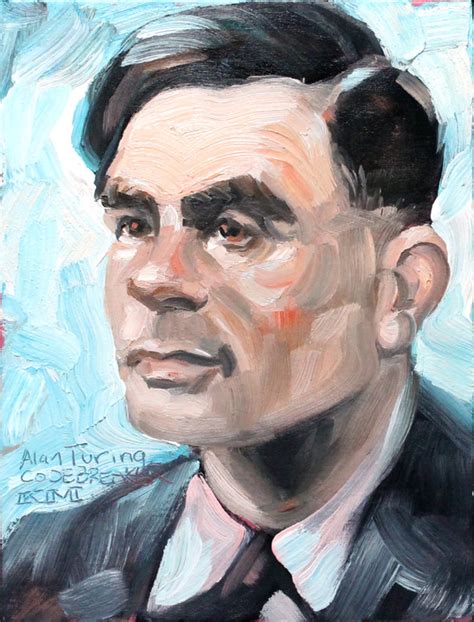 Alan Turing Code Breaker Oil On Canvas Panel 9x12 Inches Kenney Mencher