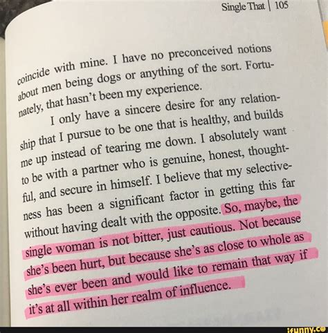 Single That I 105 No Preconceived Notions Ith Mine Have Anything Of The Sort Fortu Men Be