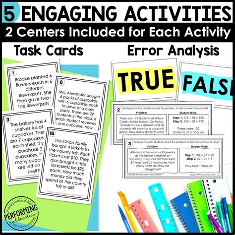 3rd Grade Math Centers 10 Multi Step Word Problems And Two Step Word Problems