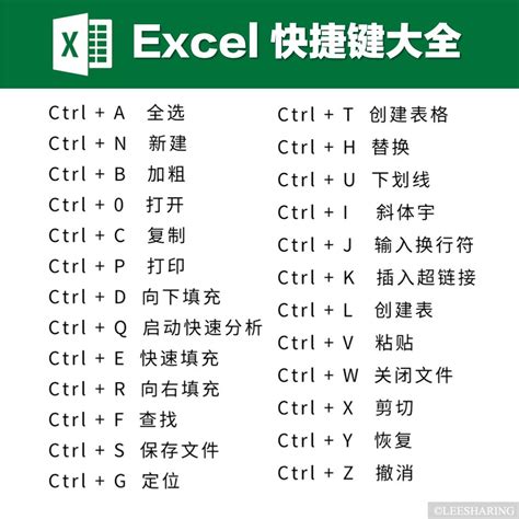 Leesharing 超实用的常用excel 快捷键！提高你的工作质量和效率！ 掌握excel
