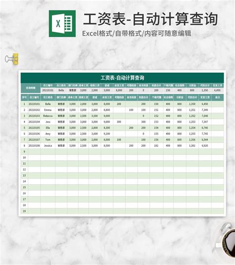 车间生产计件工资计算表excel模板 完美办公