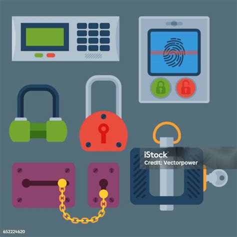 다른 집 문 잠금 아이콘 설정 키와 자물쇠 보호 보안 열쇠 구멍 벡터 일러스트 벡터 안전 암호 개인 정보 보호 요소 다양에 대한 스톡 벡터 아트 및 기타 이미지 Istock