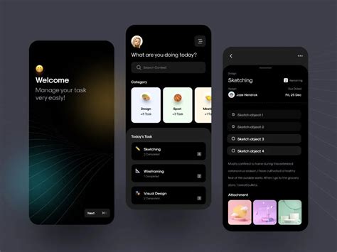 设计灵感：精选 12 组夜间模式 App 界面设计 子傲代码魔法 小鑫的技术流水账