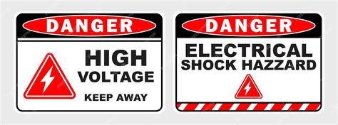 Premium Vector Danger Sign Label Sticker High Voltage Electrical Sign