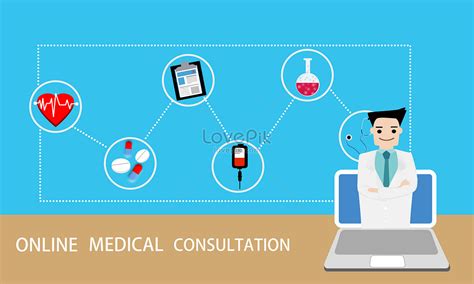온라인 의료 정보 플랫폼 일러스트 무료 다운로드 Lovepik