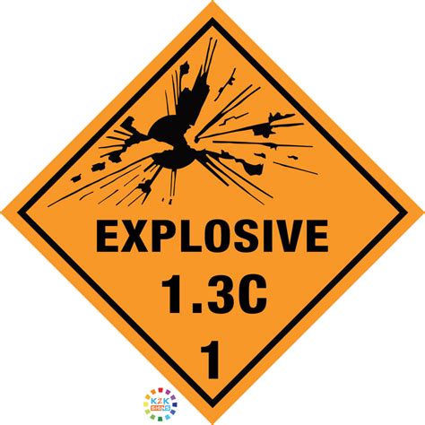 Class 1 Explosive 1 3c Hazchem Sign K2k Signs