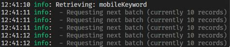 [bug] retrieving `mobilekeyword` leads to endlessly requesting next
