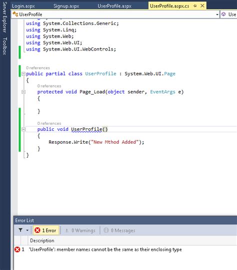 Resolve Member Name Cannot Be The Same As Enclosing Type Error