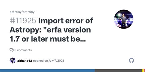import error of astropy erfa version 1 7 or later must be installed
