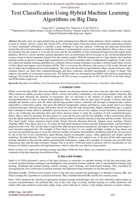 pdf text classification using hybrid machine learning algorithms on