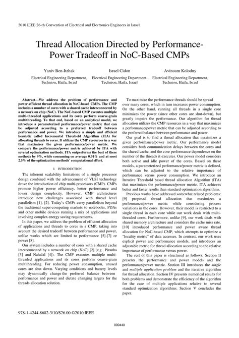 Pdf Thread Allocation Directed By Performance Power Tradeoff In Noc Based Cmps