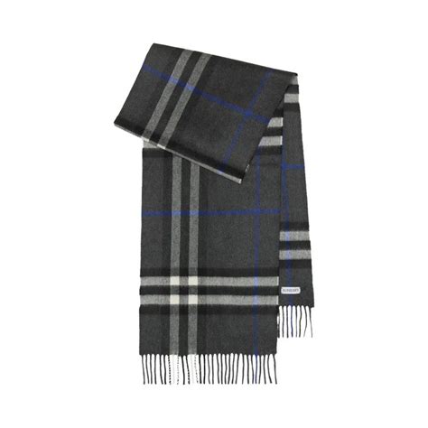 Buy Burberry Check Cashmere Scarf Dark Charcoal 8095206 Goat