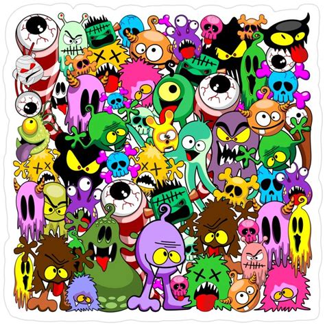 Monsters Doodles Characters Saga Sticker In 2025 Doodle Characters