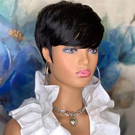 Pangdonglai Pixie Cut Wigs For Black Women Short Layered Pixie Wigs