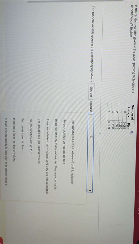 Solved Is The Random Variable Given In The Accompanying Table