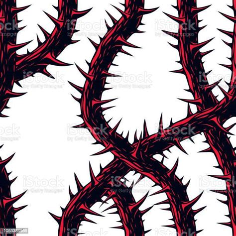 호 러 예술 스타일 끔찍한 완벽 한 패턴 벡터 배경 인 목 무리 지점 가시 세련 된 끝 없는 일러스트와 함께입니다 하드 록과 헤비메탈 Subculture 음악 섬유 패션
