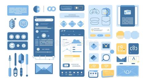 Set Of Interface Elements For A Mobile Application Made In A Modern Flat Design Style Stock