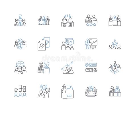 Decision Making Process Line Icons Collection Analysis Evaluation