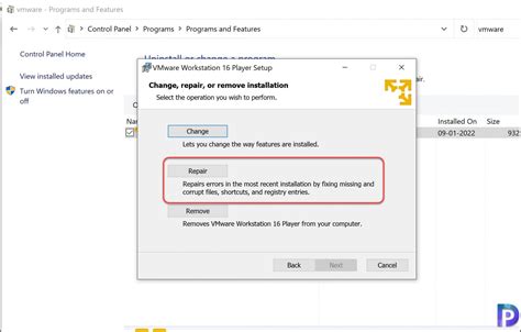 How To Repair VMware Player Installation Prajwal Desai