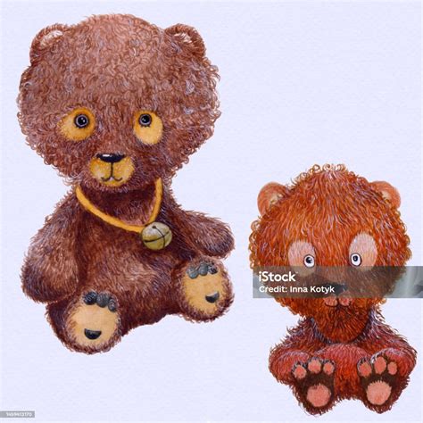 테디 베어와 과자 원활한 배경 수채화의 배경에 장식 구성입니다 원활한 패턴입니다 인쇄물 간판 품목 웹 사이트 지도 포스터 엽서 포장을 사용하십시오 갈색에 대한 스톡 벡터