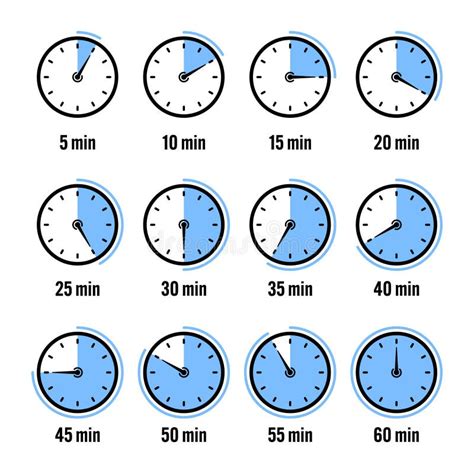 Stopwatch Icons Colorful Simple Chronometer Time Counter With Dial Stock Illustration