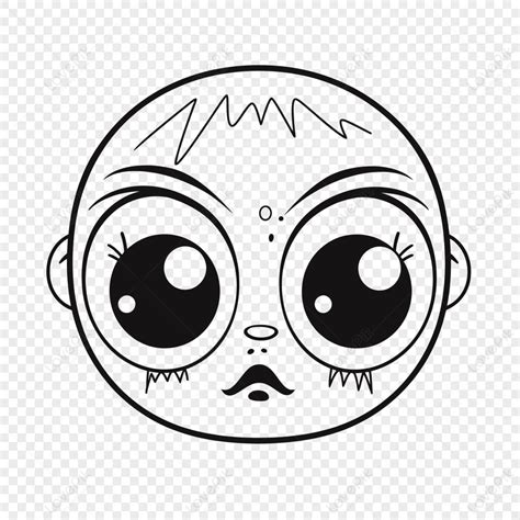 문신 개요 스케치 드로잉의 어린이 이미지를위한 아기 얼굴 색칠 페이지 벡터라인 아트선 그리기 Png 일러스트 무료 다운로드