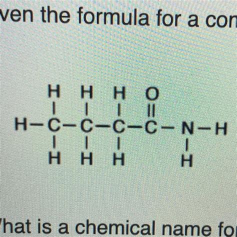 Given The Formula For A Compound What Is A Chemical Name For The
