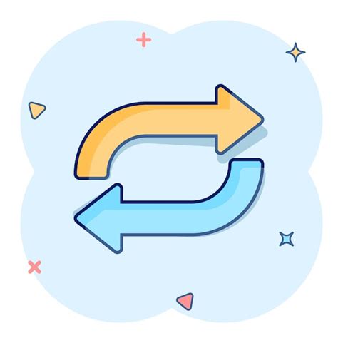 Premium Vector Arrow Rotation Icon In Comic Style Sync Action Cartoon