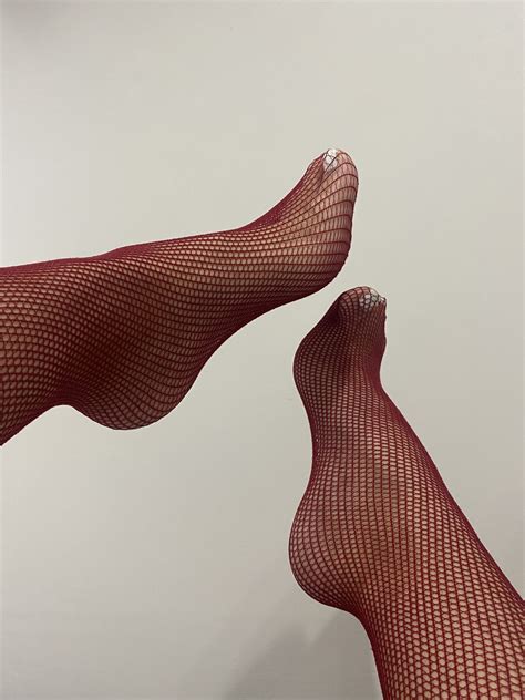 Sexy Soft Close Up Feet And Toes In Red Fishnet Stockings Fun With Feet