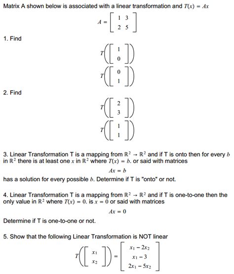 solved matrix a shown below is associated with a linear
