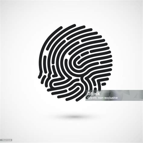 응용 프로그램에 대 한 서클 잉크 지문 아이콘 디자인 손가락 인쇄 평면 스캔 벡터 일러스트 레이 션에 고립 된 흰색 배경 개성 개념에 대한 스톡 벡터 아트 및 기타 이미지