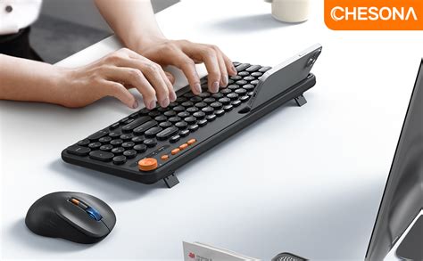 Chesona Bluetooth Keyboard And Mouse Wireless Multi Device Rechargeable Keyboard